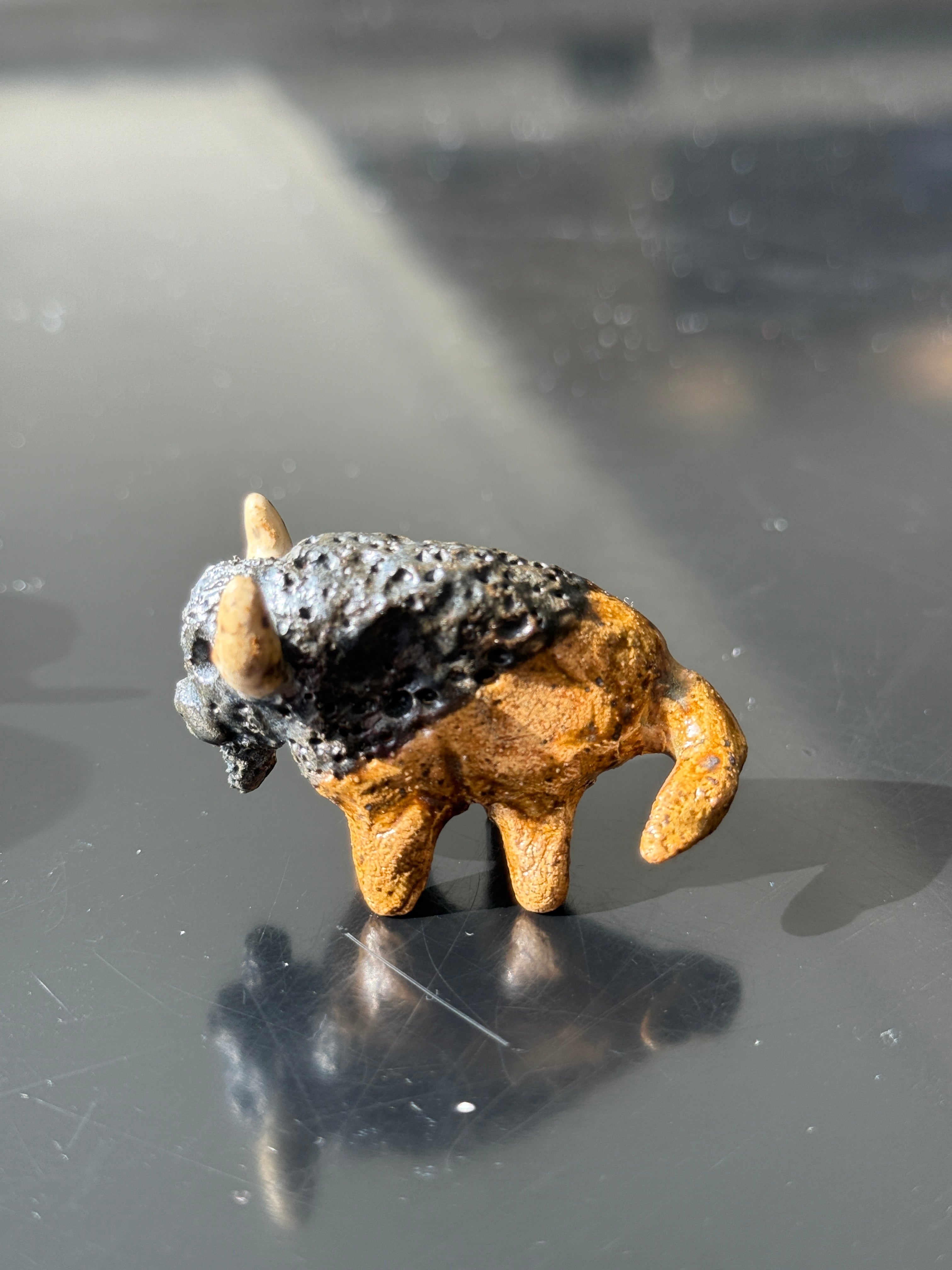 Giessow Pottery: Tiny Buffalo/Bison – Contemporary Art Museum St. Louis